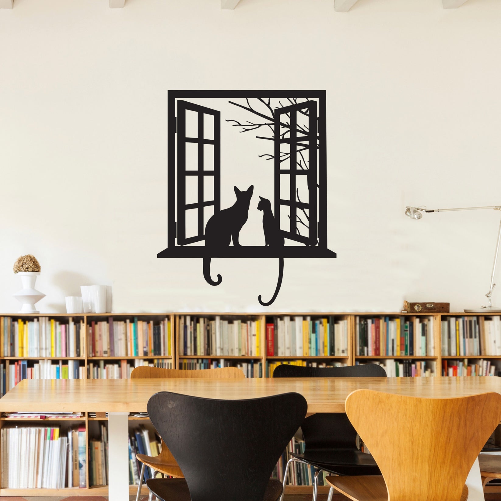 Cats looking through Window at Trees Wall Decal | Shop at Dana Decals