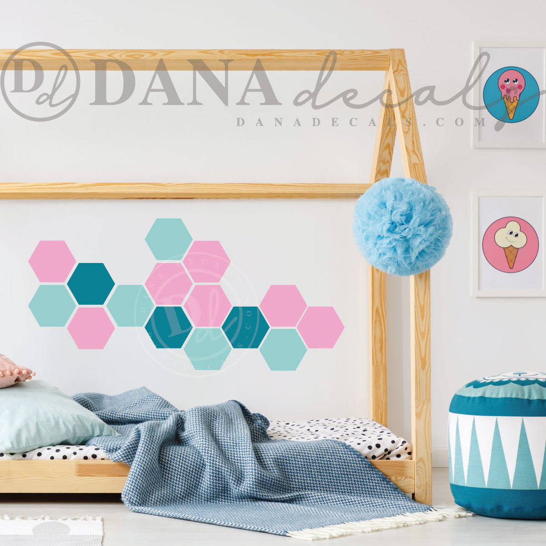 Honeycomb Wall Pattern Decal | Shop Decals at Dana Decals