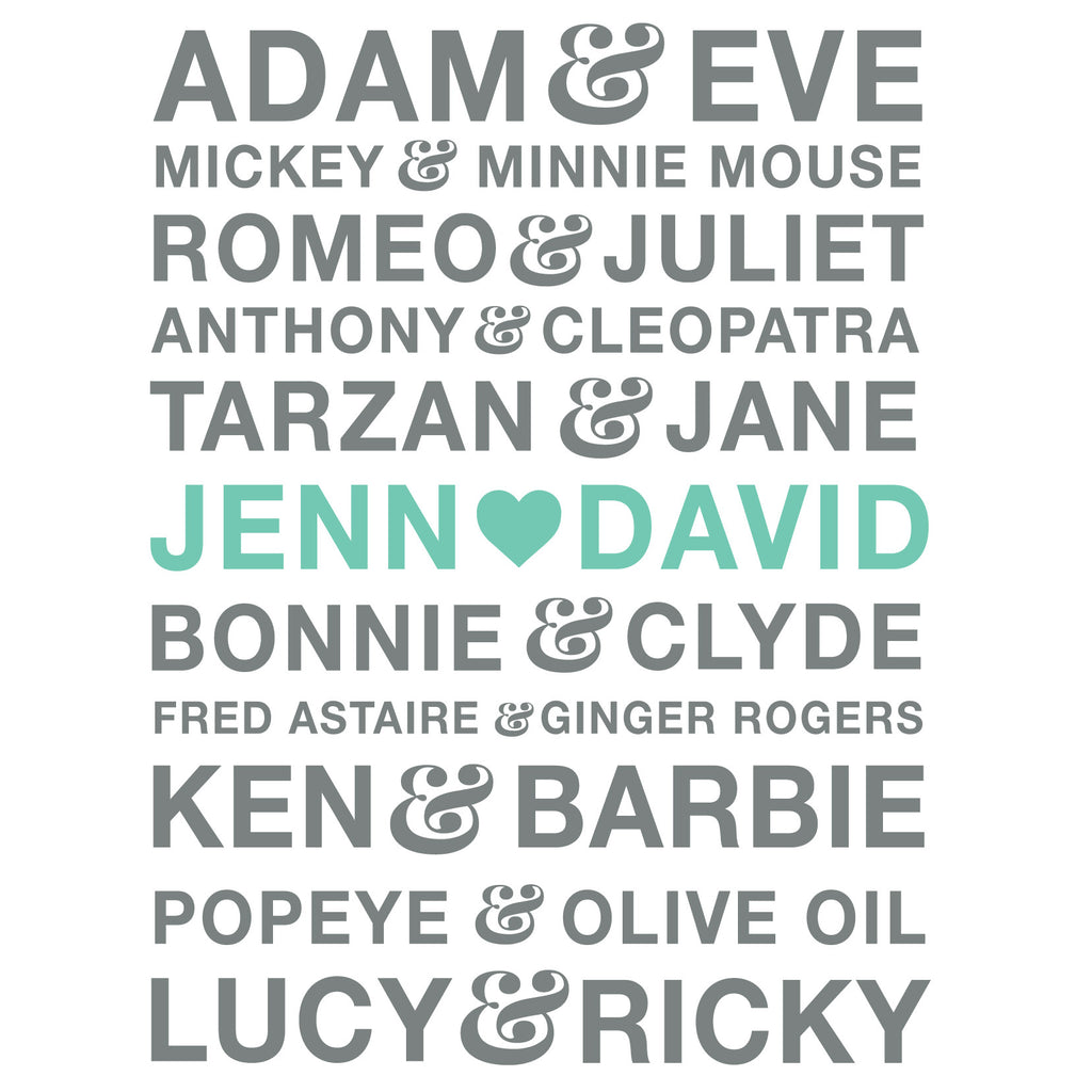 Famous Couples Names Personalized Quote Decal | Shop at Dana Decals